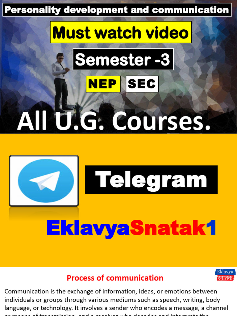 Personality Development... Sol 3rd Sem | PDF | Communication | Negotiation