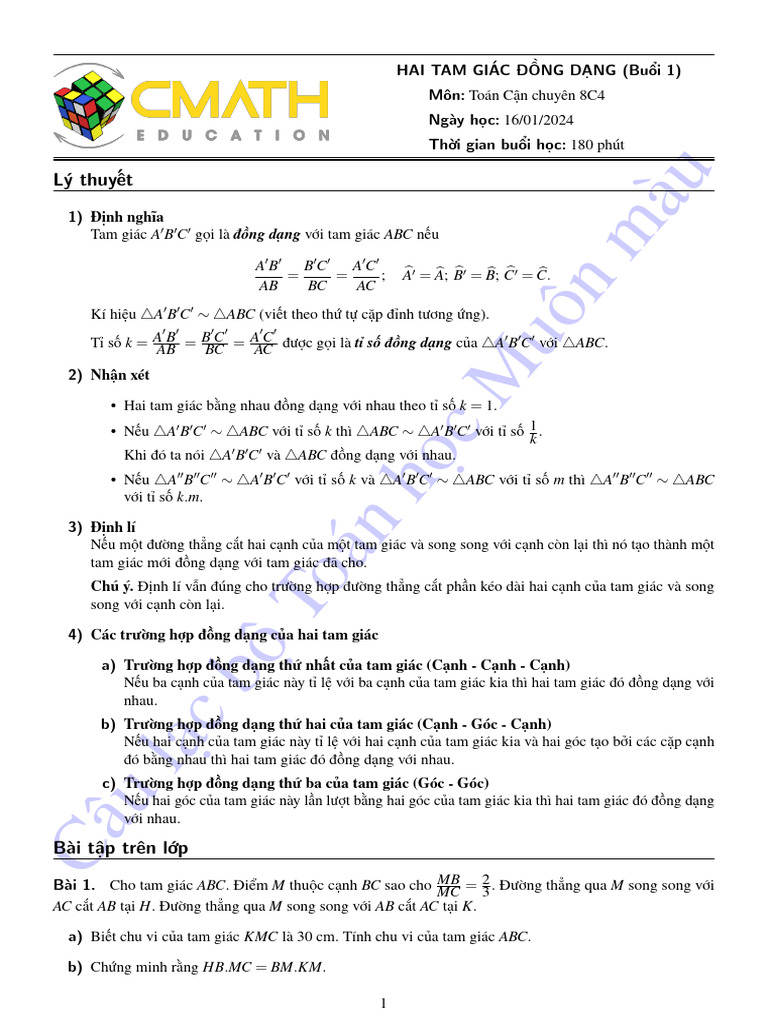 (L8C423) - Bu I 31 - Hai Tam Giác Đ NG D NG 1 | PDF