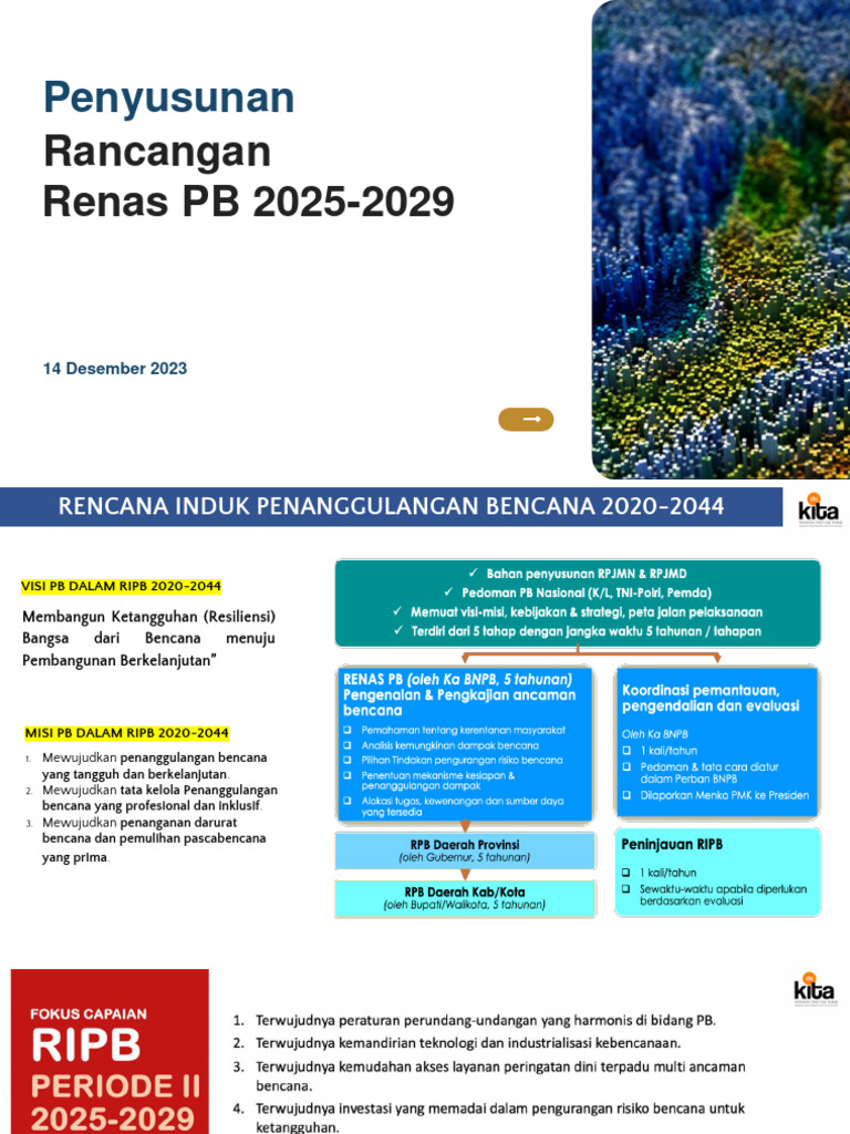 Pemaparan Teknis Draft RT Renas PB Lintas KL | PDF