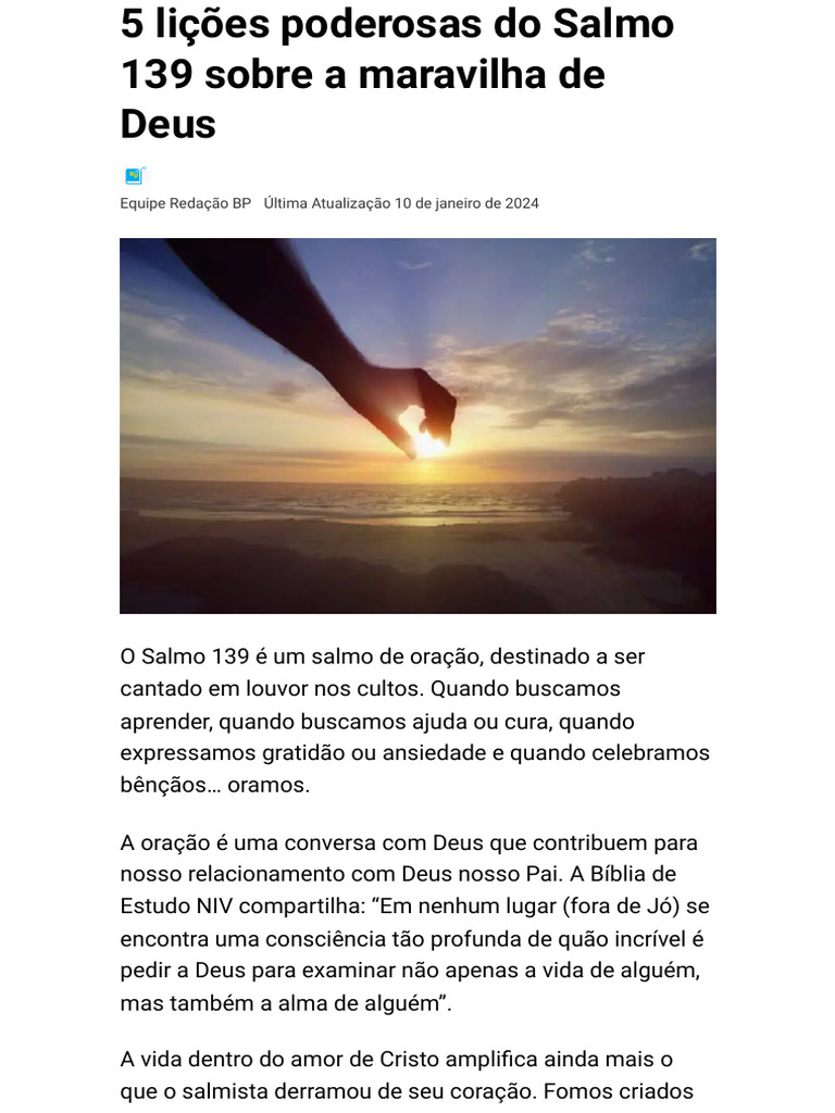 Estudo Bíblico ? SALMOS 139 | PDF | Deus | Jesus