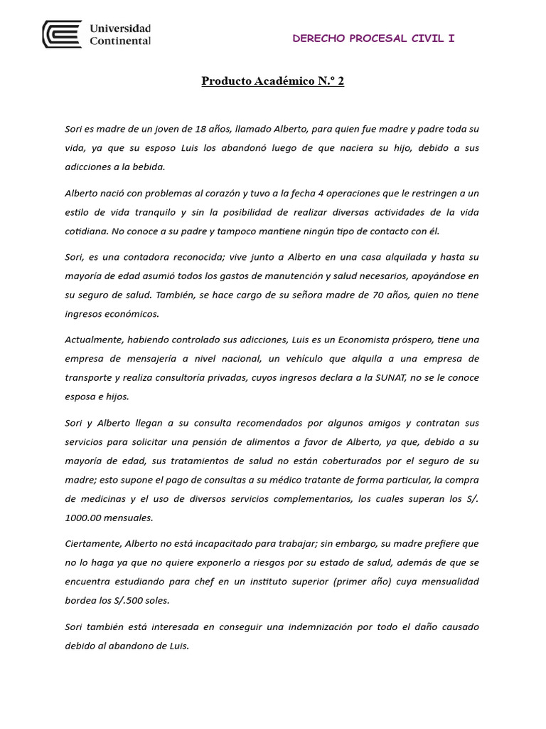 Producto Académico N003 | PDF | Pensión alimenticia | Demanda judicial