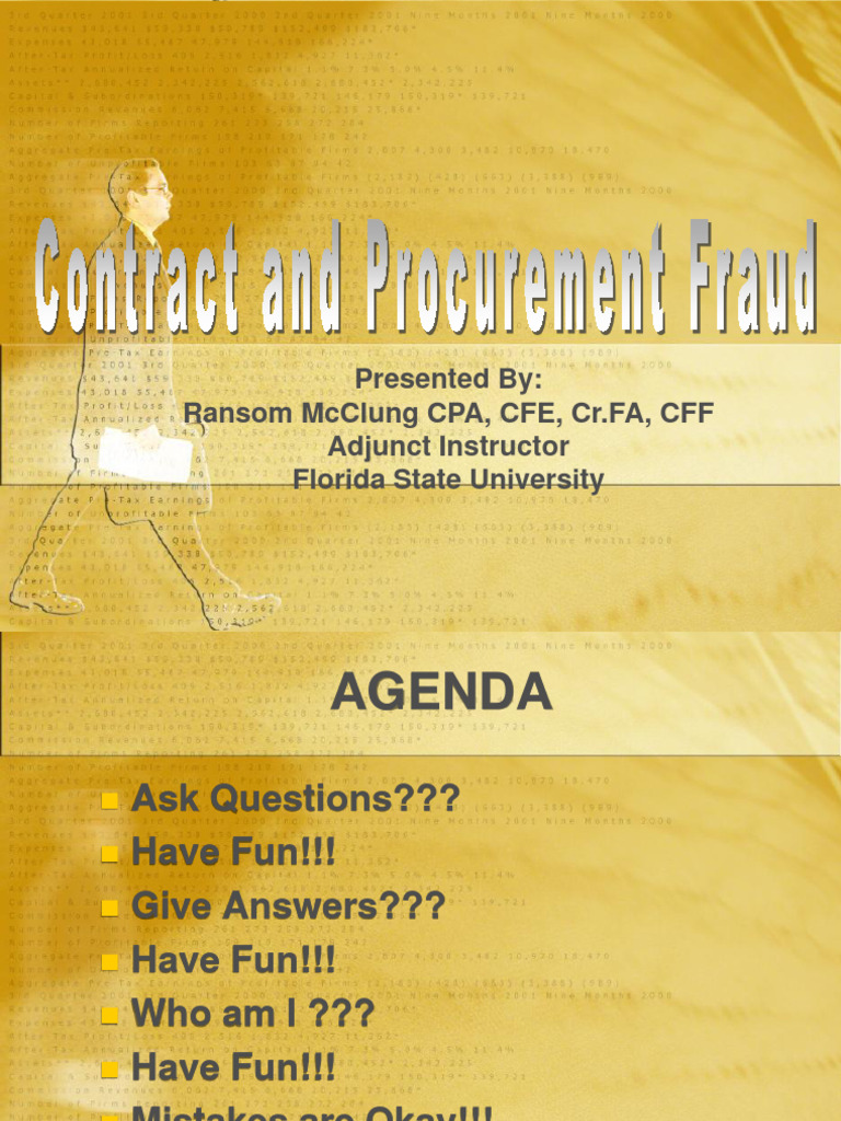 Contract and Procurement Fraud | PDF | Government Procurement In The ...
