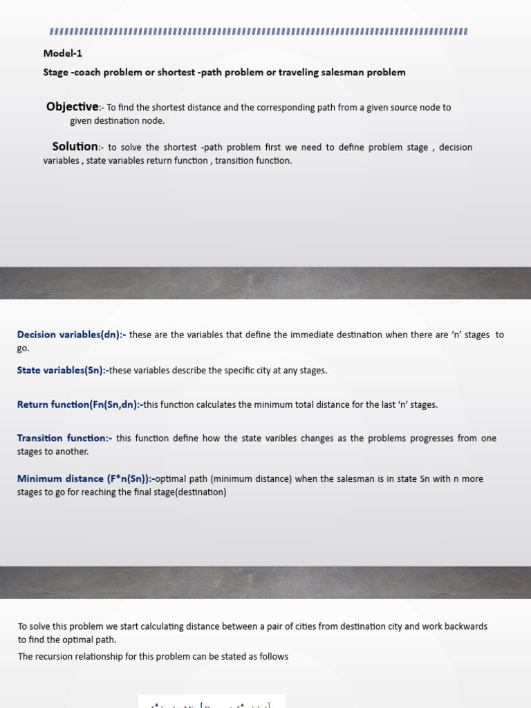 coach problem or shortest -path problem or traveling salesman problem ...