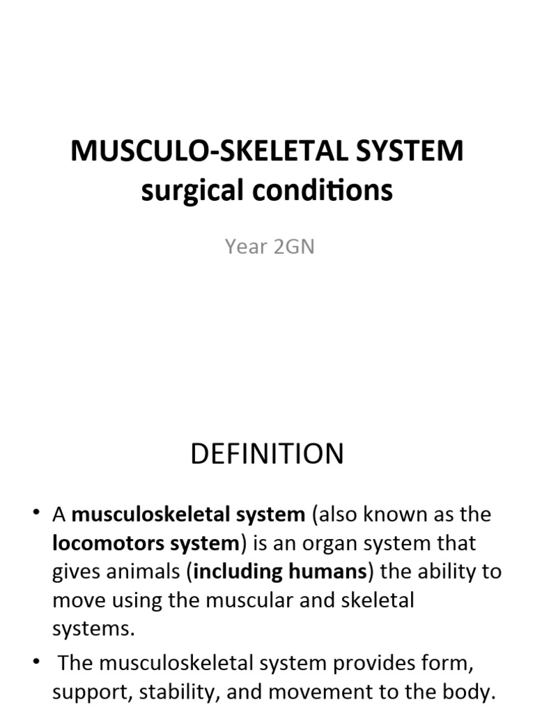 MUSCULO-SKELETAL SYSTEM ppt | PDF | Burn | Human Musculoskeletal System
