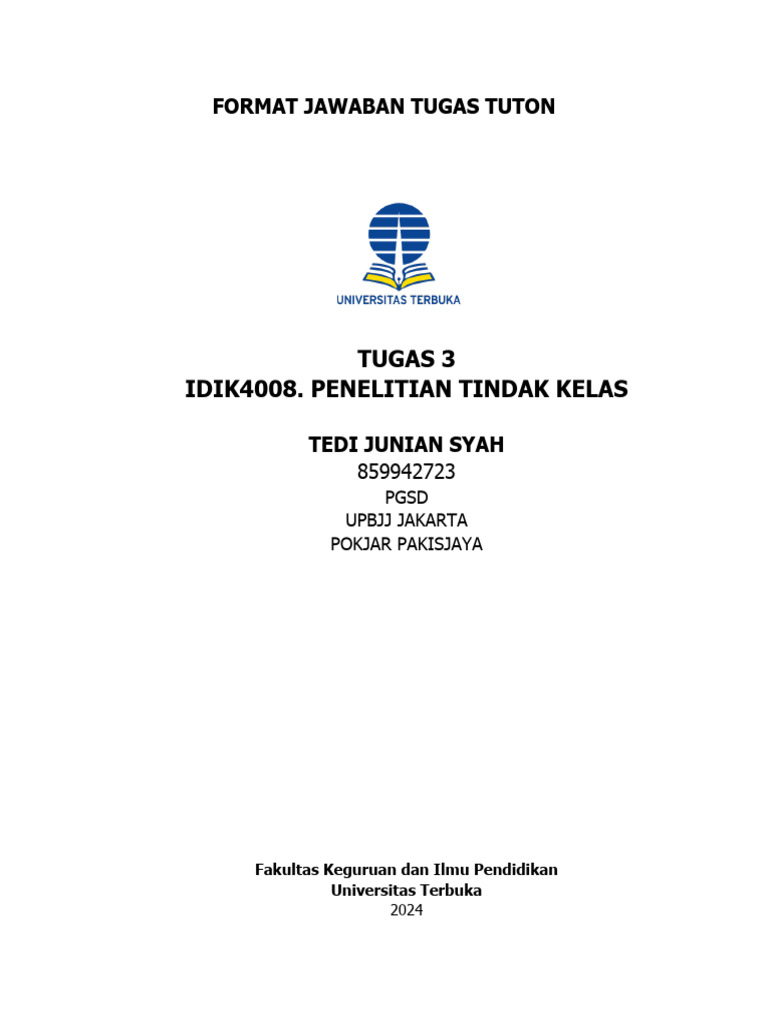 Format Jawaban Tugas | PDF