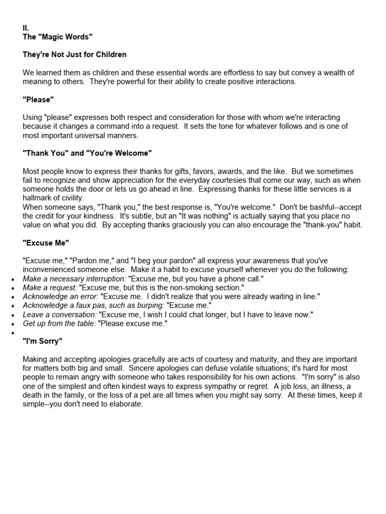 Etiquette and manners | PDF | Flag | Traffic