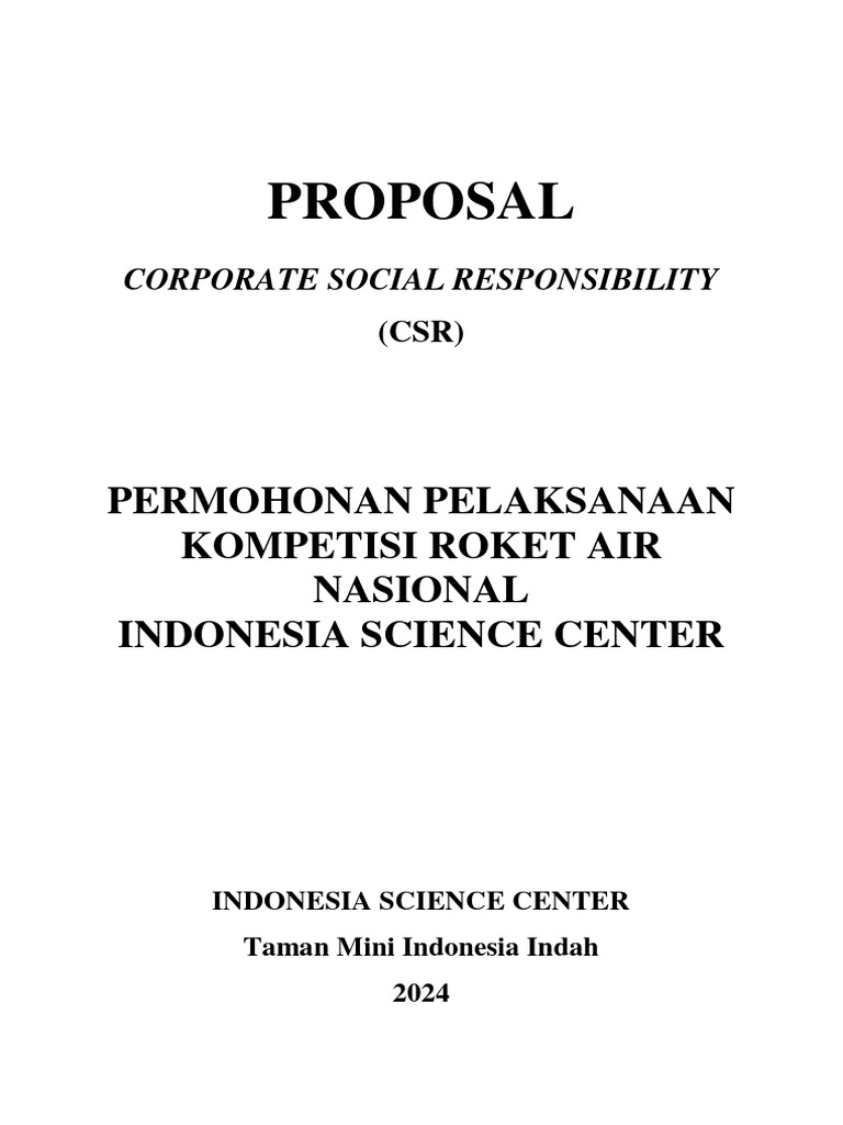 PROPOSAL CSR - BSI - Kompetisi Roket Air | PDF | Ilmu Sosial | Seni