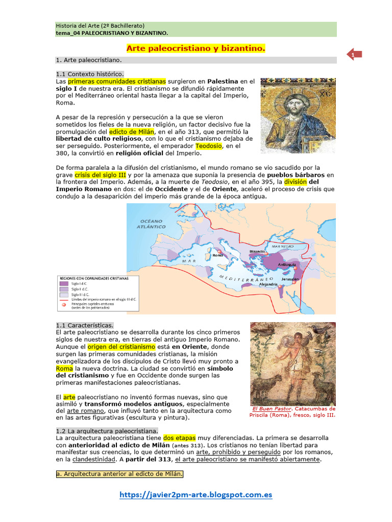 Arte - 04 Paleocristiano y Bizantino | PDF | imperio Bizantino