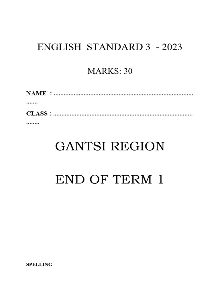 End of Term1 English 3 2023 | PDF | Language Families | Languages