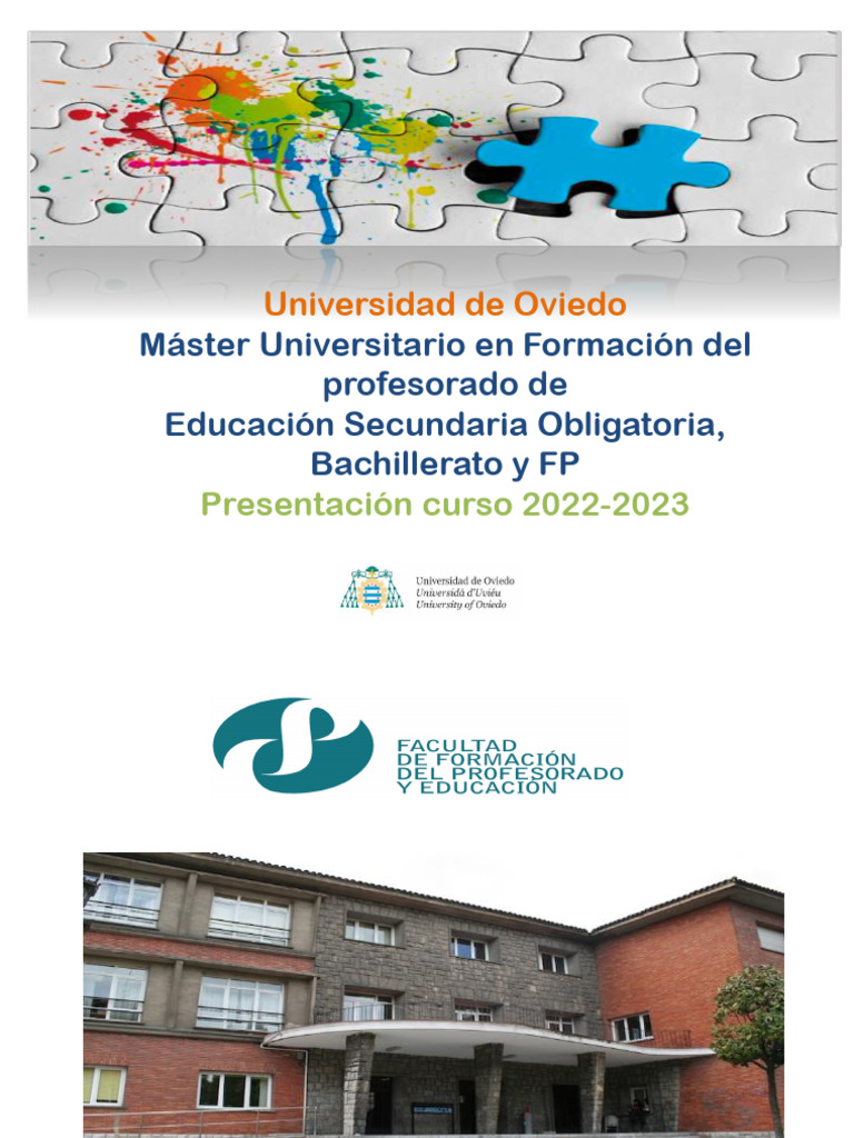 Presentación MásterProf Abril22 | PDF | Plan de estudios | Maestros