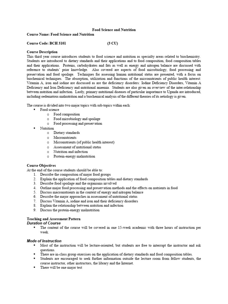 Food Science and Nutrition | PDF | Nutrition | Diet & Nutrition