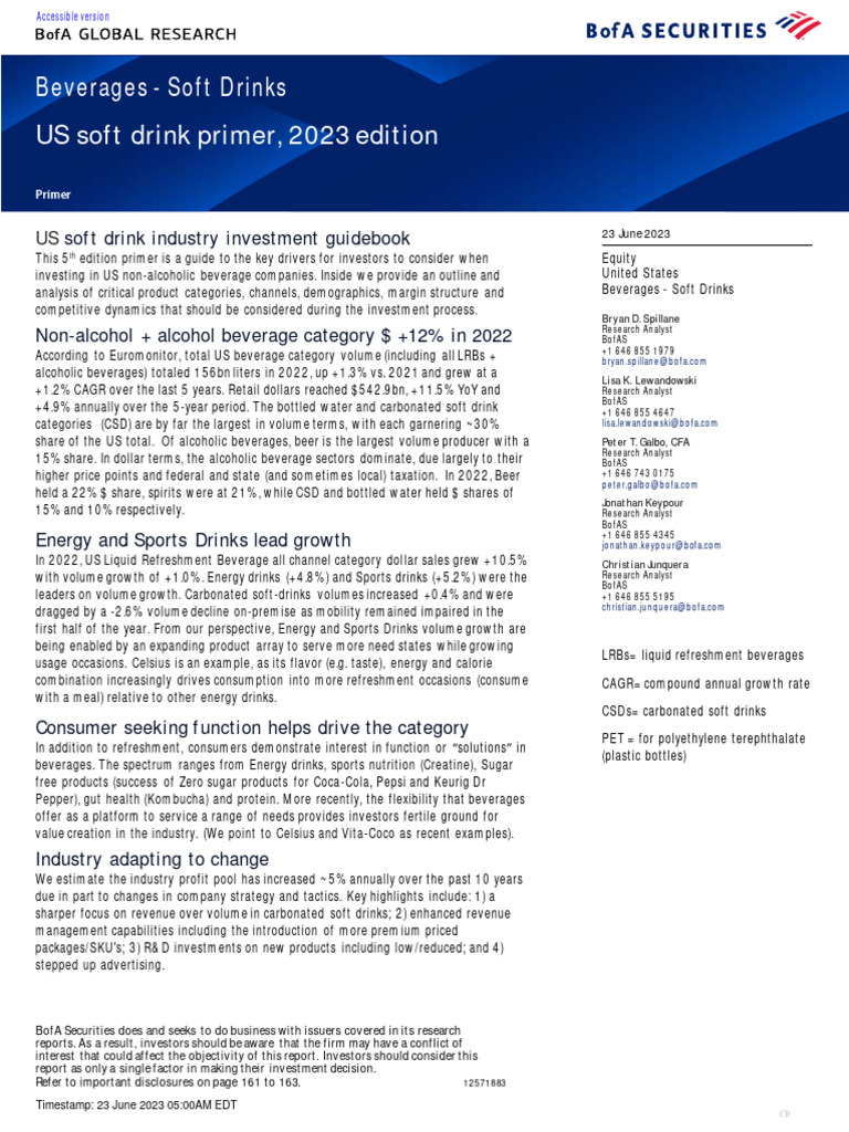 2023-06-23-BofA Global Research-Beverages - Soft Drinks US Soft Drink ...