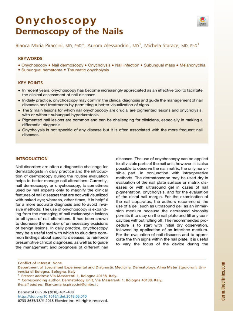 23B23 Onychos | PDF | Nail (Anatomy) | Melanoma