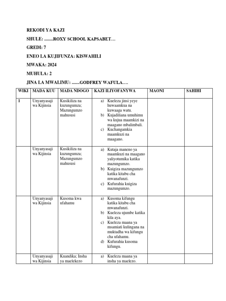 2024 Top Scholar Kiswahili Grade 7 | PDF