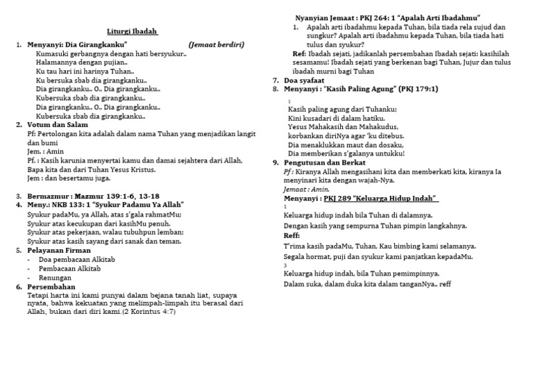 Liturgi Ibadah Bapak Sabtu, 01 Juni 2024 | PDF | Agama & Spiritualitas