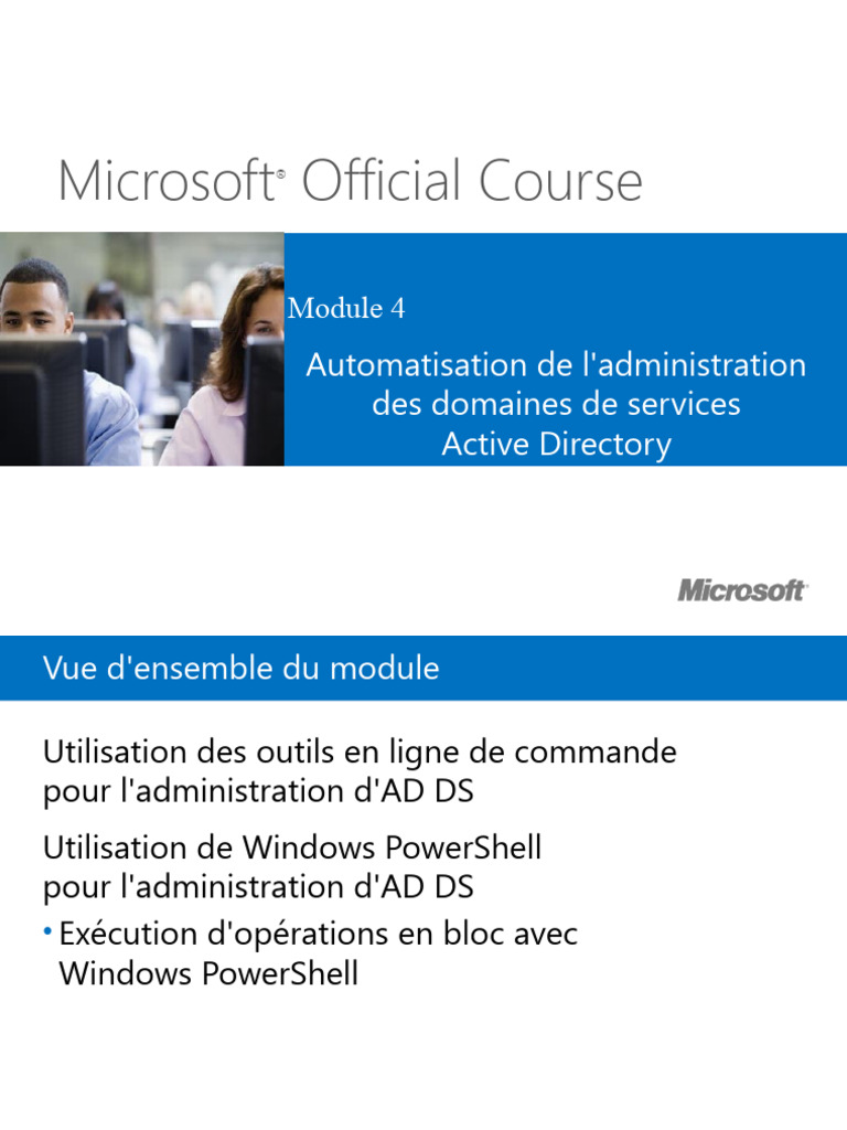 Microsoft Official Course: Automatisation de L'administration Des Domaines de Services Active ...