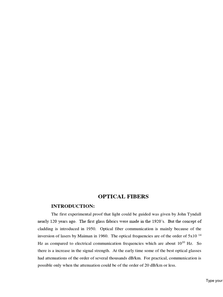 Optical Fiber Notes - Physics | PDF | Optical Fiber | Attenuation