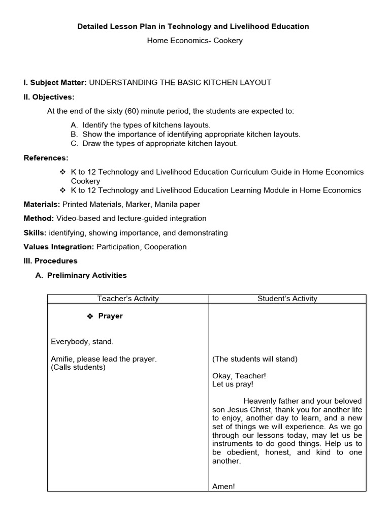 Detailed Lesson Plan in Technology and Livelihood Education 2 | PDF ...