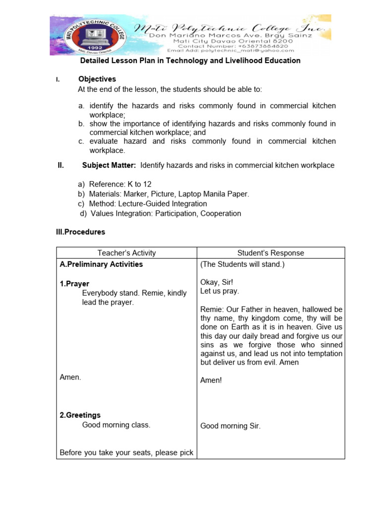 Detailed-Lesson-Plan-in-TLE-final-output | Download Free PDF | Risk ...