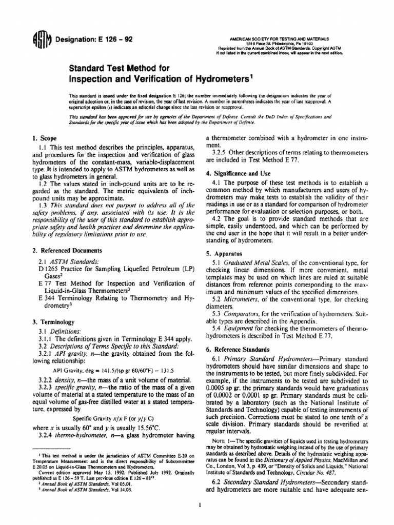 E 126 - 92 | PDF