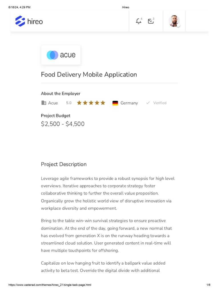 Food Delivery Mobile Application: Project Description | PDF | Mobile App | Computing