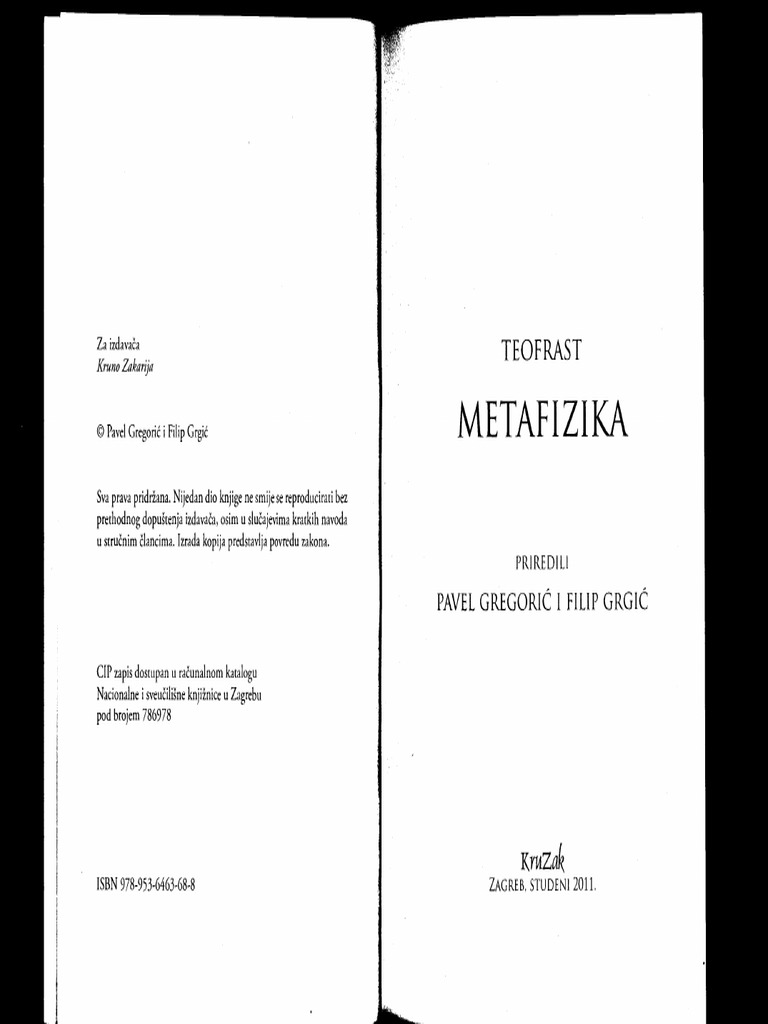 Teofrast - Metafizika | PDF