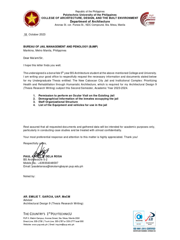 BJMP Request Letter (Marikina) | PDF | Science & Mathematics ...