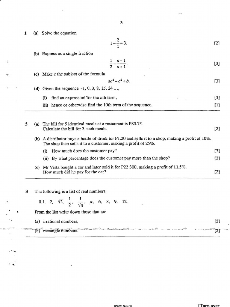 2000 Paper 3 | PDF