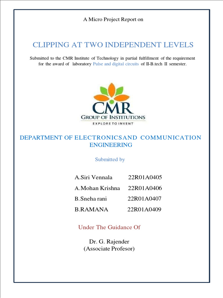 Clipping at Two Independent Levels: Department of Electronicsand ...
