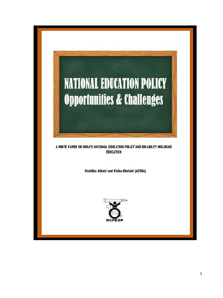 White-Paper - Final-1 Nep For Disabled | PDF | Disability | Inclusion ...