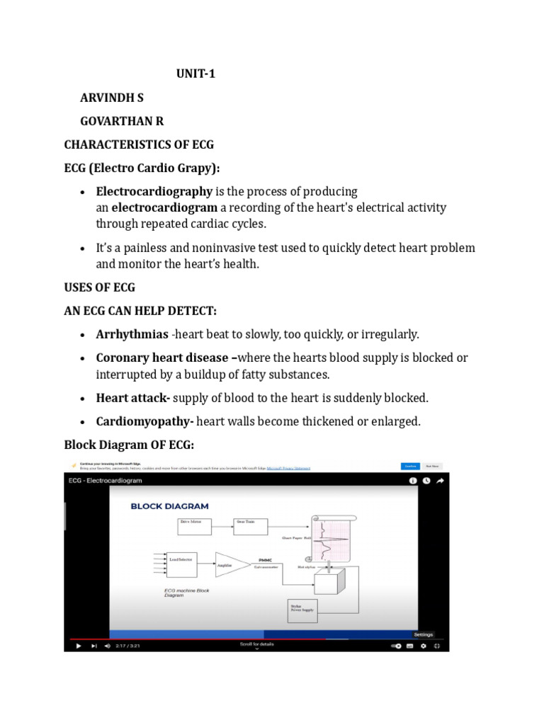 BME Notes - ECG | PDF | Electrocardiography | Heart