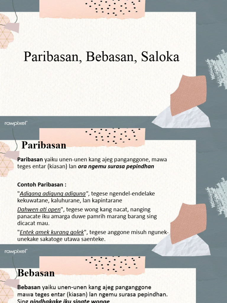 Paribasan, Bebasan, Saloka | PDF