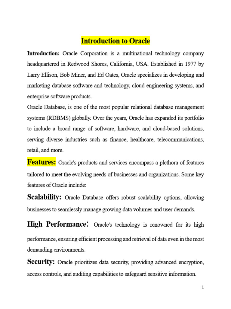 Assignment of Oracle | PDF | Oracle Corporation | Usability