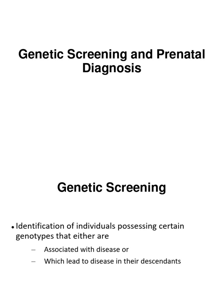 Genetic Screening for Parents | PDF | Genetic Disorder | Genetic Testing