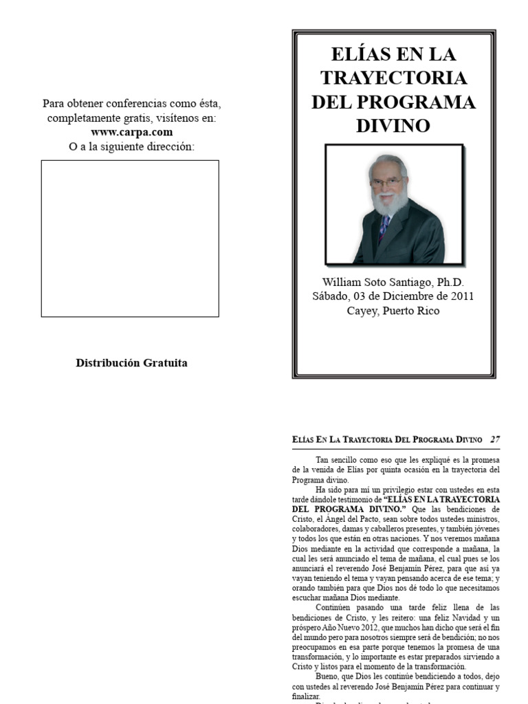 2011-12-03-Elias en La Trayectoria Del Programa Divino | PDF | Cristo ...