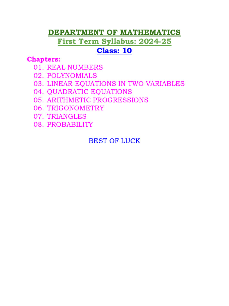 Maths Class 10 - 240517 - 124623 | PDF
