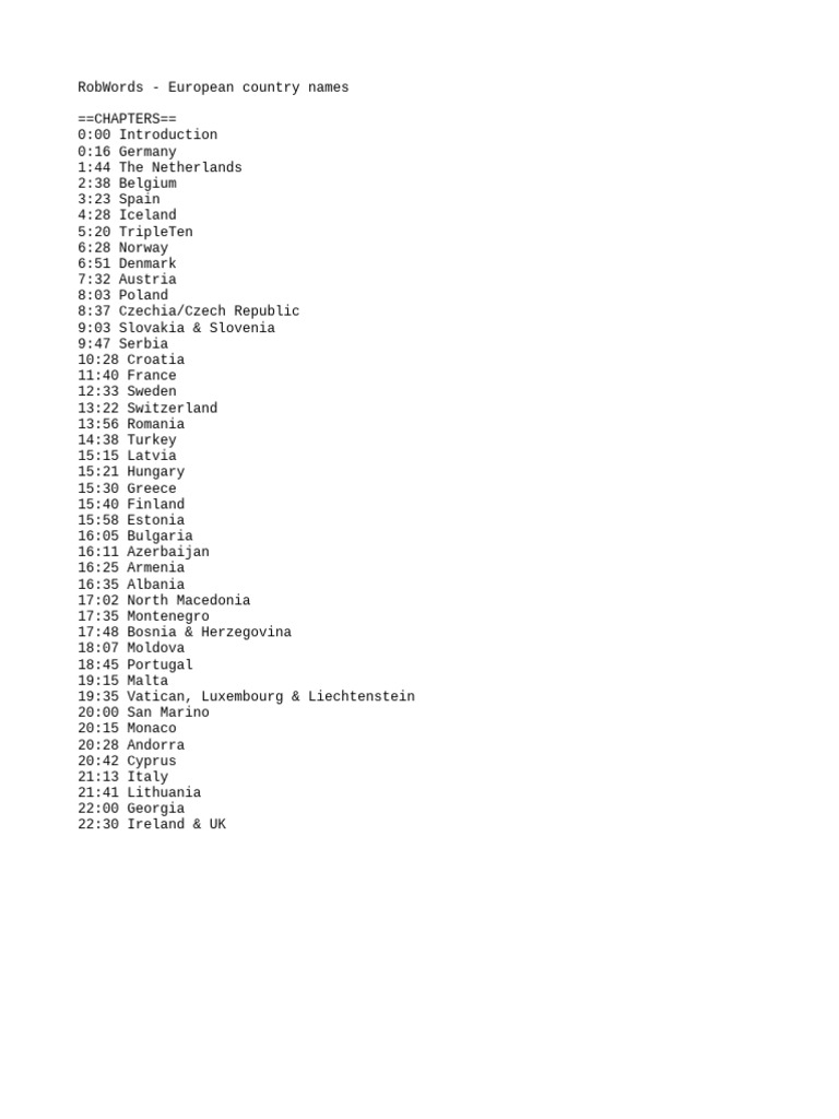 European Country Names Guide | PDF