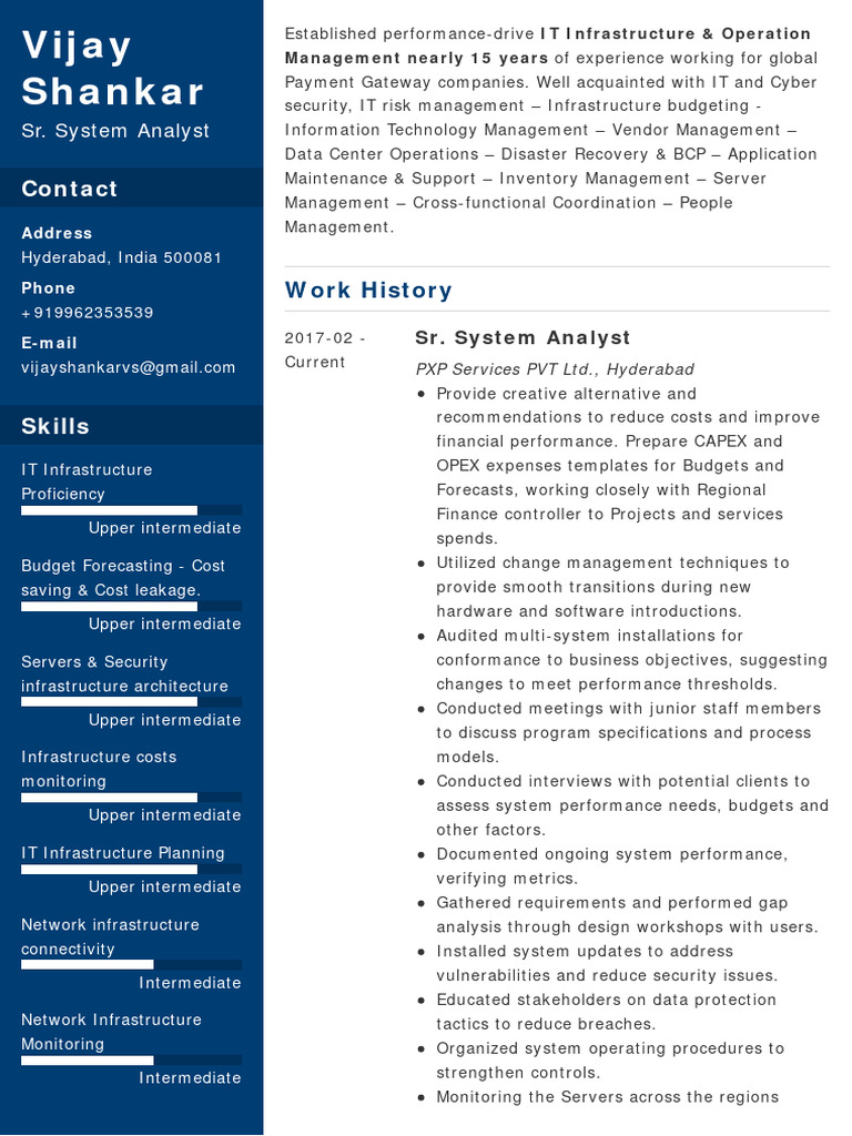 Vijay Shankar Resume | PDF | Computer Security | Security