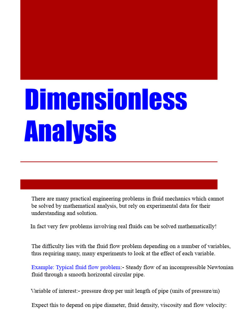 Dimensionless Analysis 2 | Download Free PDF | Fluid Dynamics | Reynolds Number
