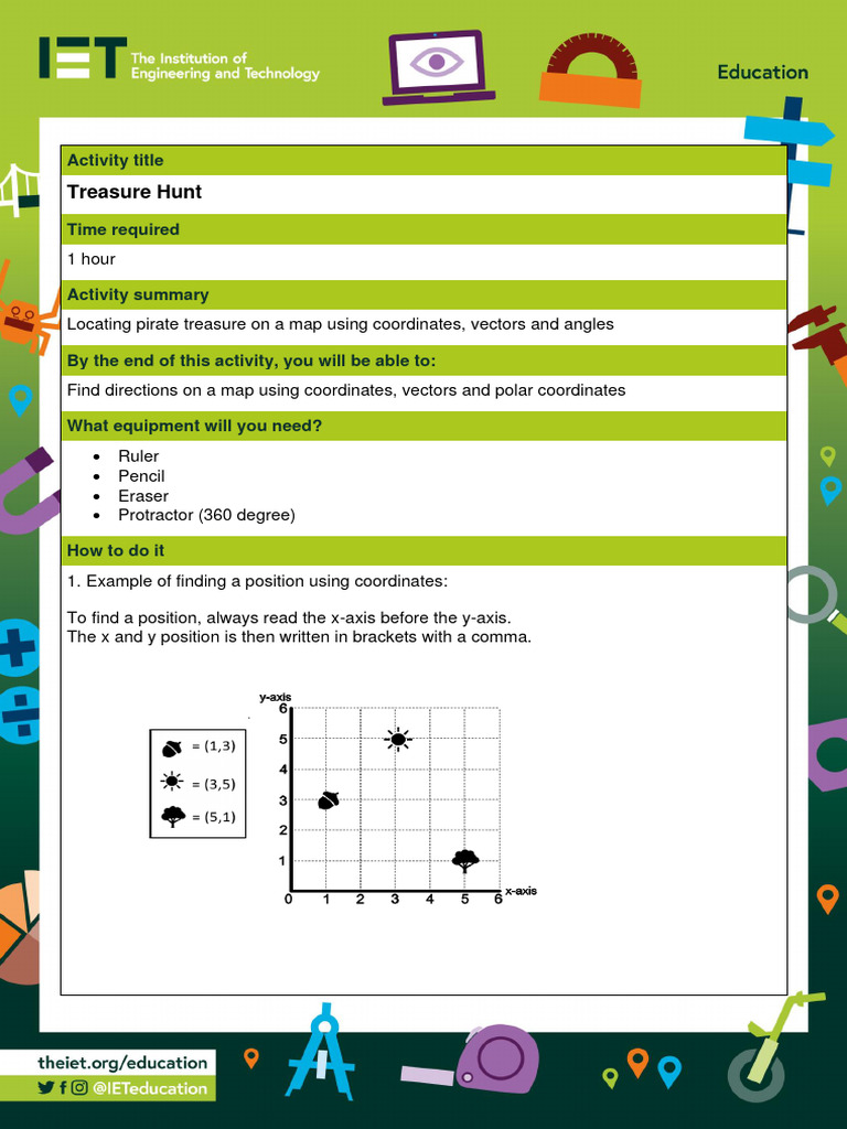 Treasure Hunt | PDF | Cartesian Coordinate System | Analytic Geometry