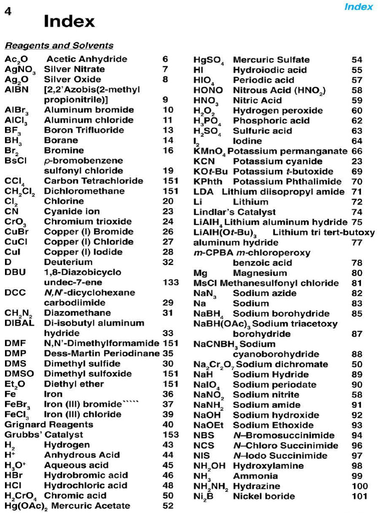 JEE Year 2 - All Reagents - Removed | PDF