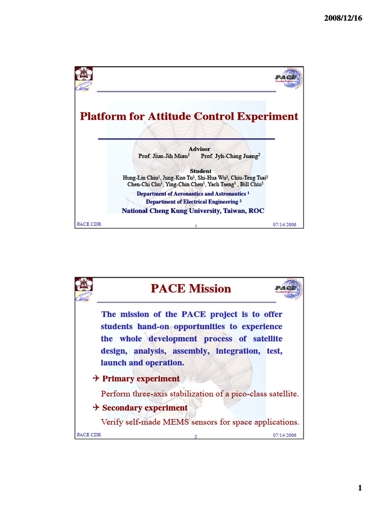 PACE Satellite Attitude Control Overview | PDF | Heat Transfer ...
