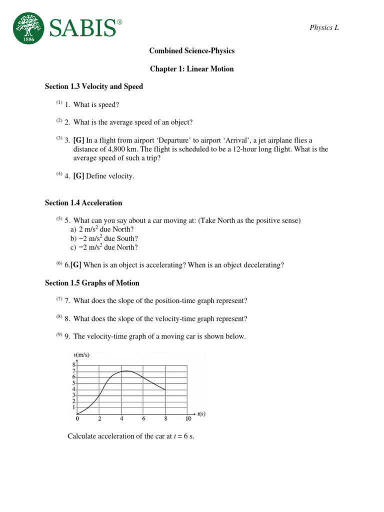 2324 Grade 9 Combined Science - Physics Course Revision Questions | PDF ...