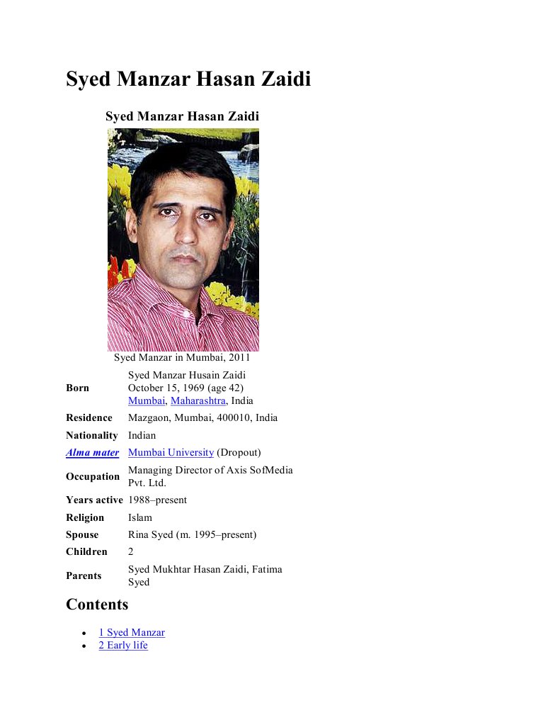 Syed Manzar Hasan Zaidi | PDF | Typography | Publishing