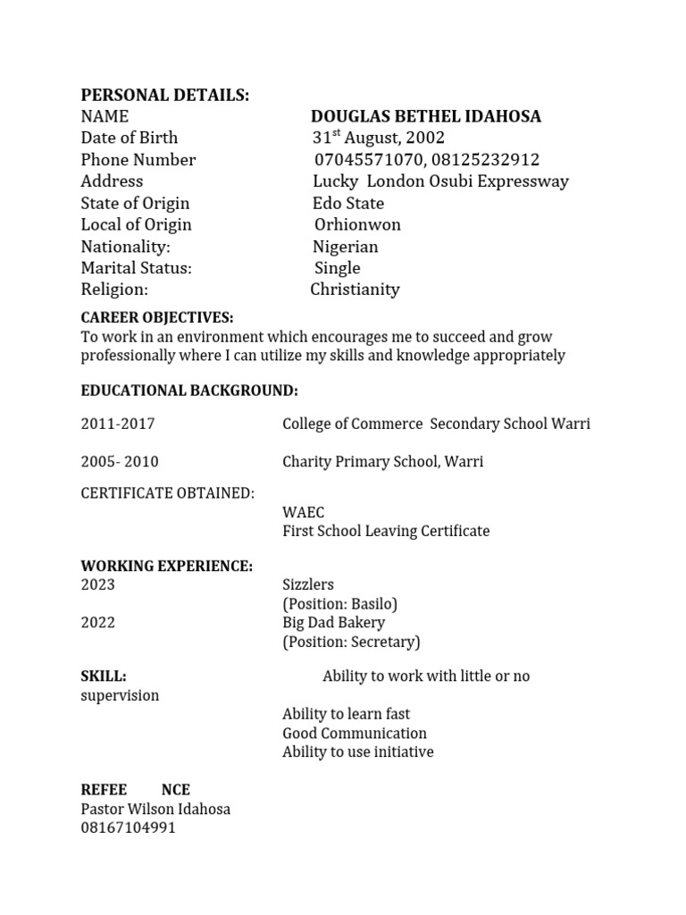 Bethel CV | PDF