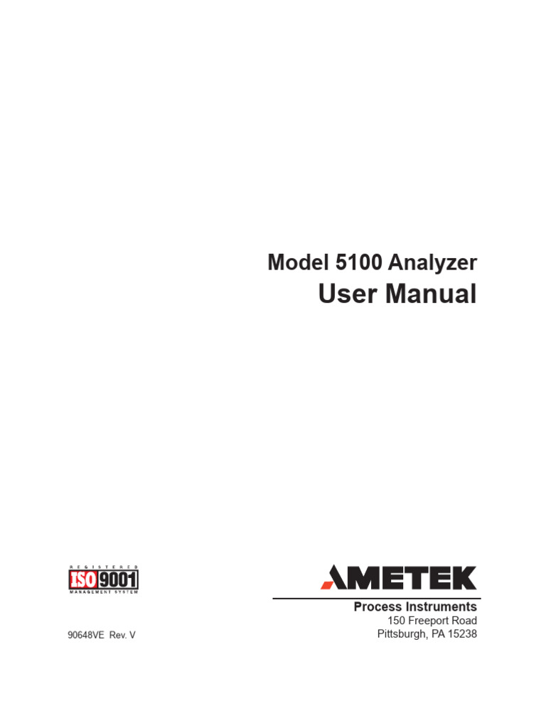 Model 5100 Analyzer User Manual | PDF | Electromagnetic Compatibility ...