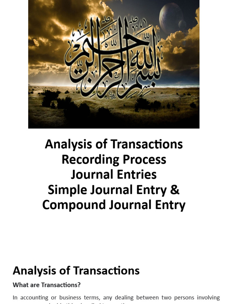Analysis of Transactions-Recording Process-Journal Entries | PDF | Debits And Credits ...