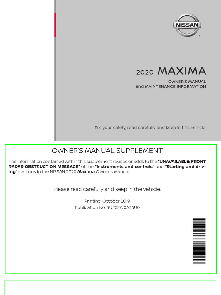 2020-Nissan Maxima | PDF | Airbag | Vehicles