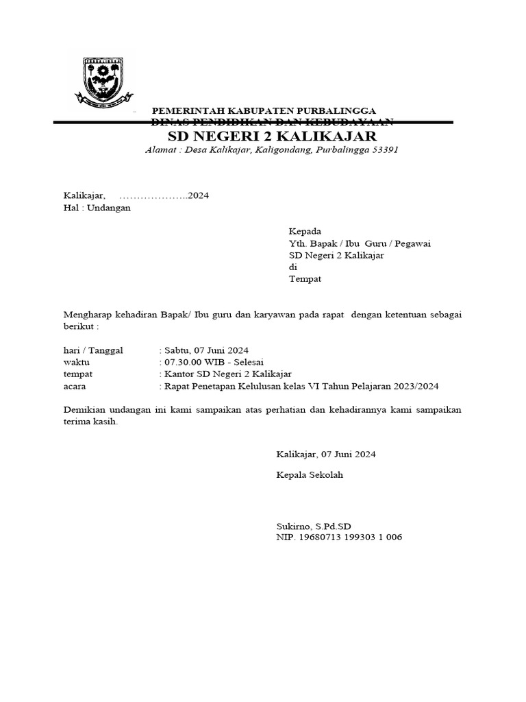 Undangan Rapat | PDF