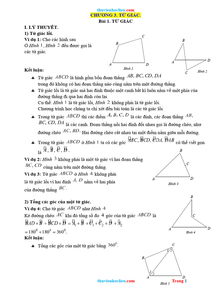 Bai Tap Co Ban Toan 8 Chuong 3 TU GIAC | PDF